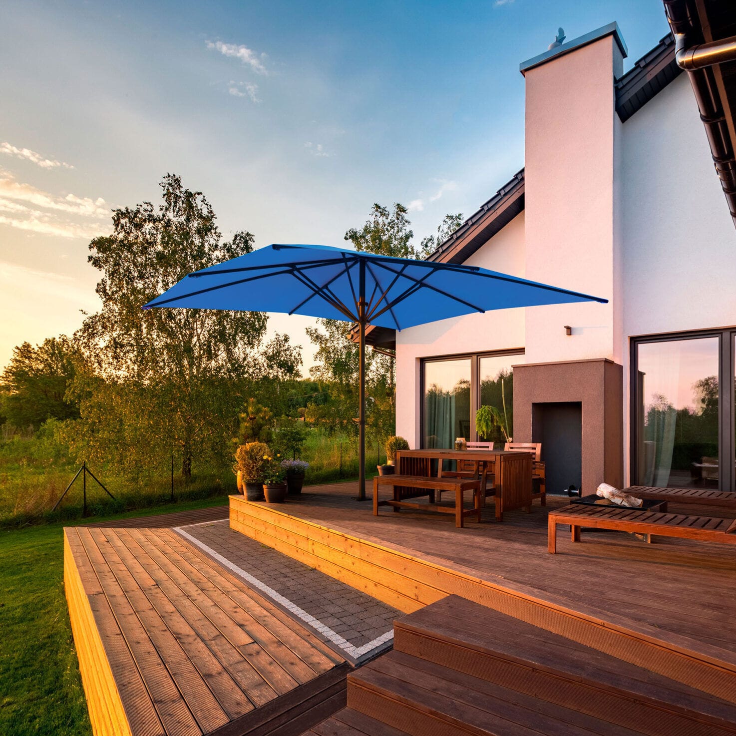 Square parasol - PURE - Bahama GmbH - round / rectangular / telescopic