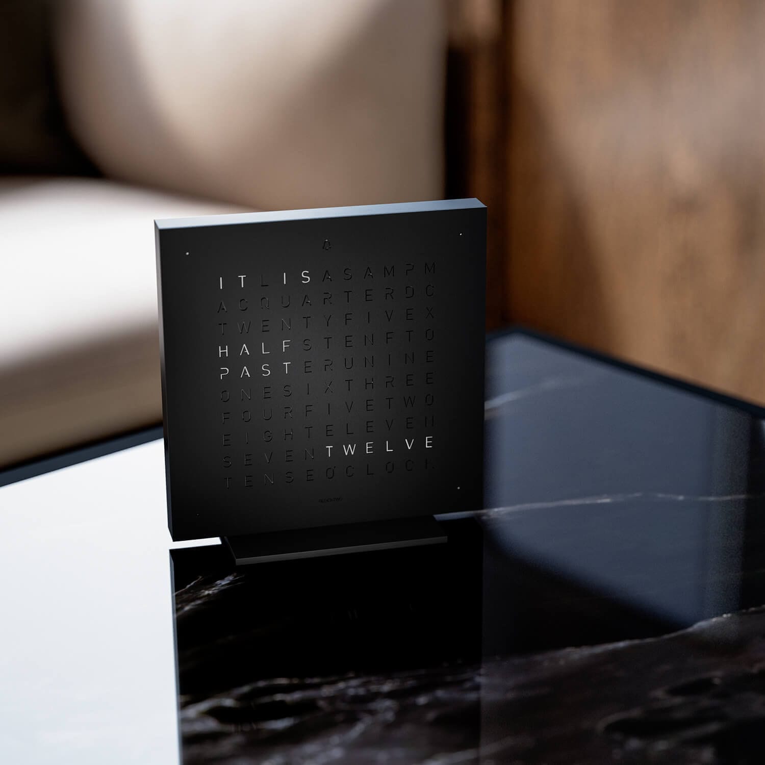 Contemporary clock - DEEP - qlocktwo - table / LCD digital display ...