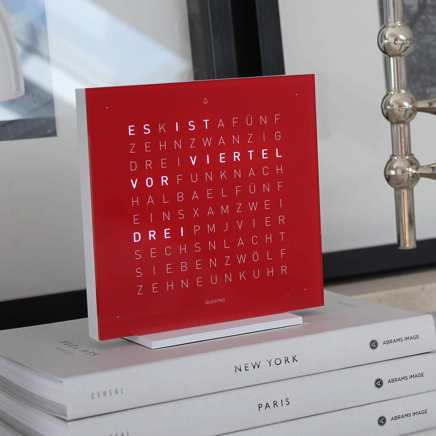 Contemporary clock - CHERRY CAKE - qlocktwo - table / LCD digital ...