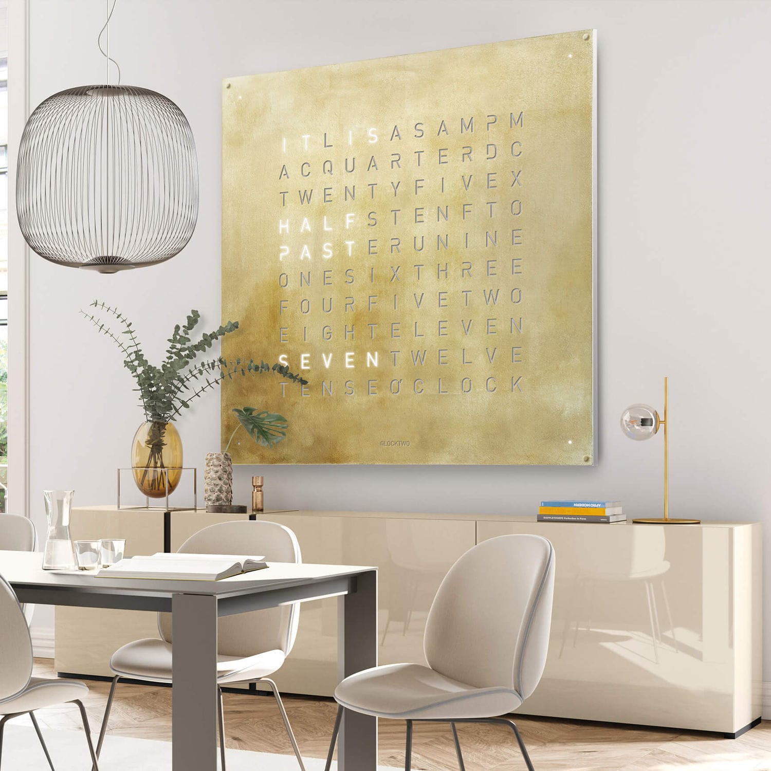 Contemporary clock - EARTH 180 - qlocktwo - wall-mounted / LCD digital ...