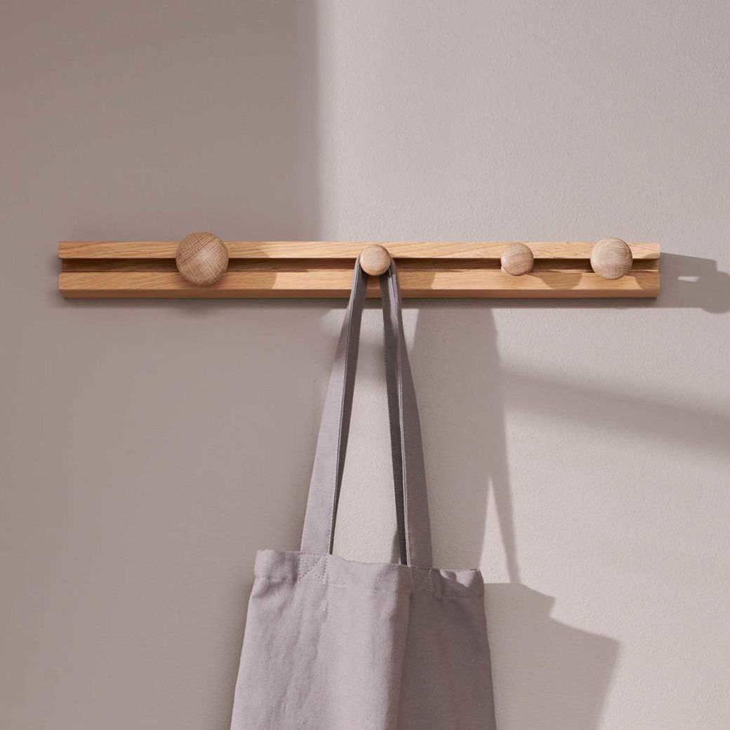 Wall-mounted coat rack - TRACK - Applicata - contemporary / oak