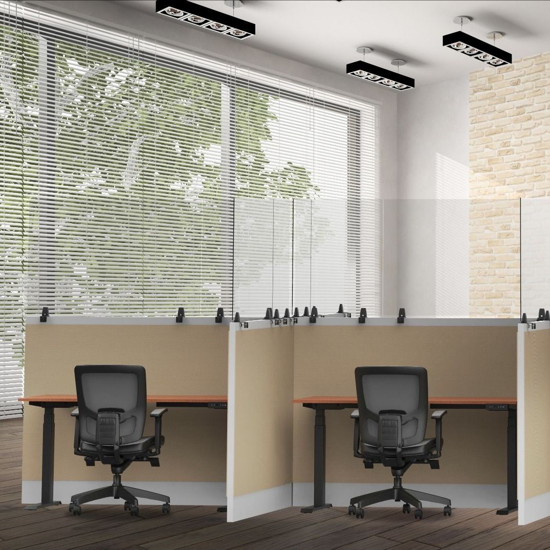 Desk mounted office divider - DIVWT - Luxor - acrylic / protective