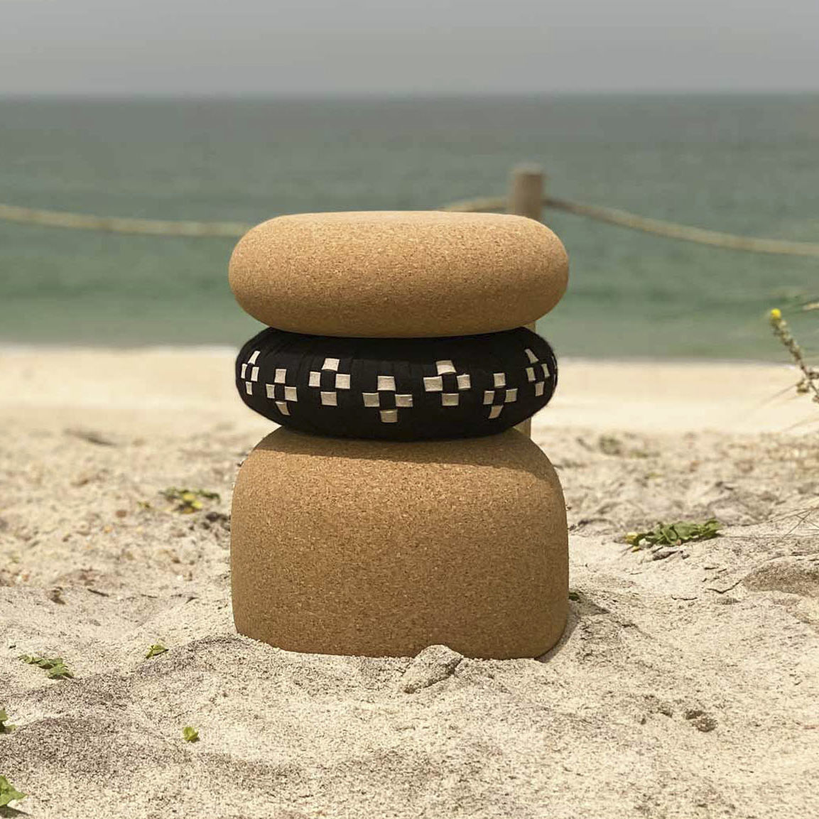 Contemporary coffee table - VARINA - DAM - cork / felt / cork base