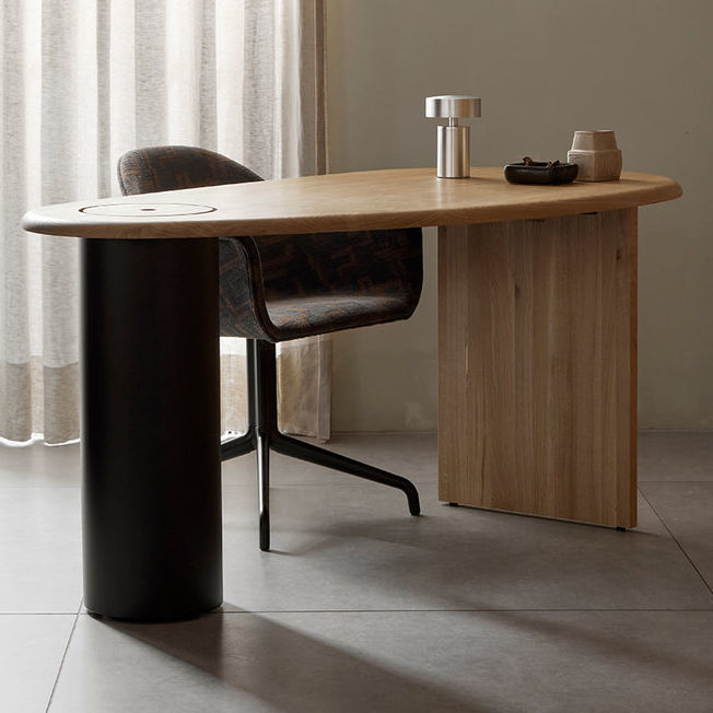 Free-standing desk - THE ECLIPSE - AUDO - contemporary / oak / oval