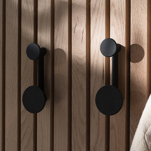 Contemporary coat hook - AFTEROOM - AUDO - zinc / double / black