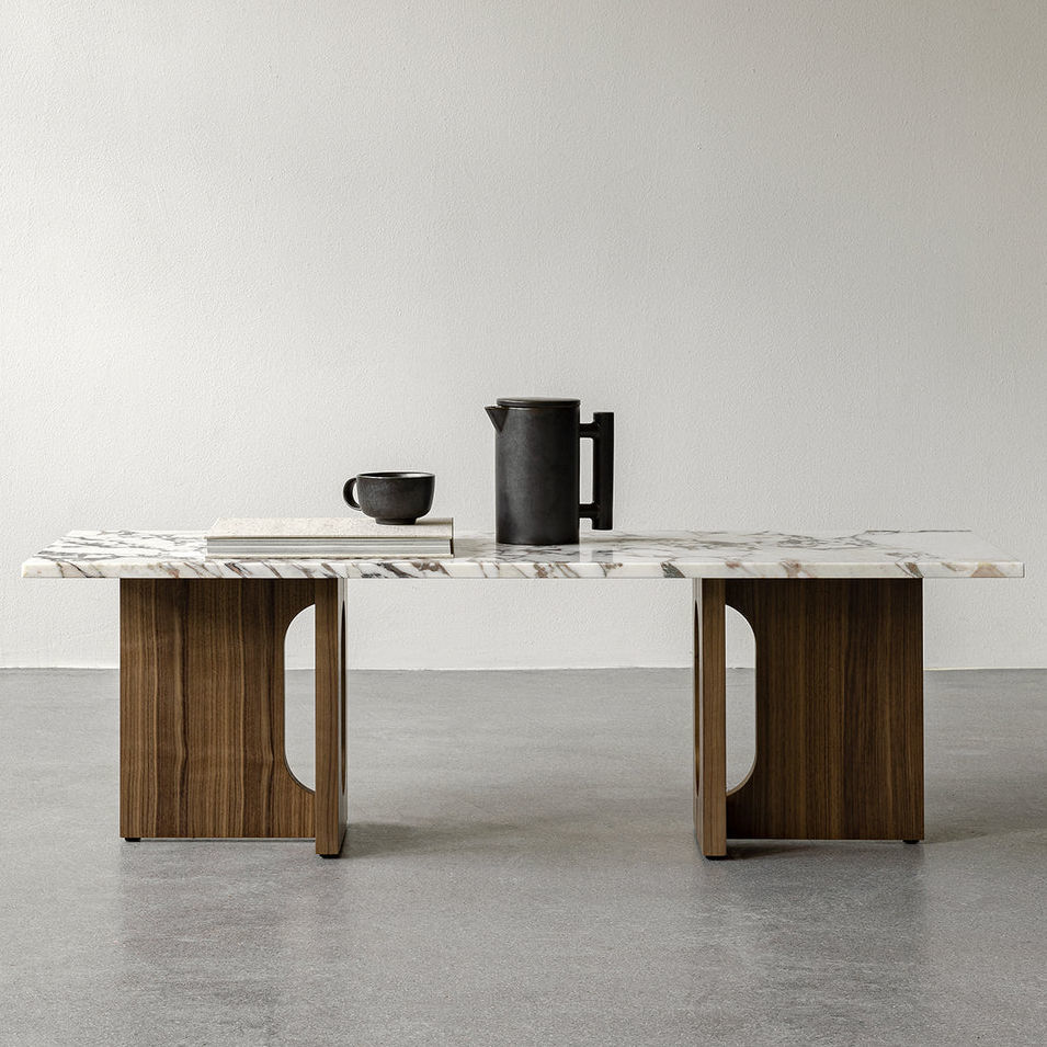 Contemporary coffee table - ANDROGYNE - AUDO - oak / walnut / stone