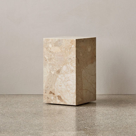 Contemporary side table - PLINTH TALL - AUDO - marble / metal base ...