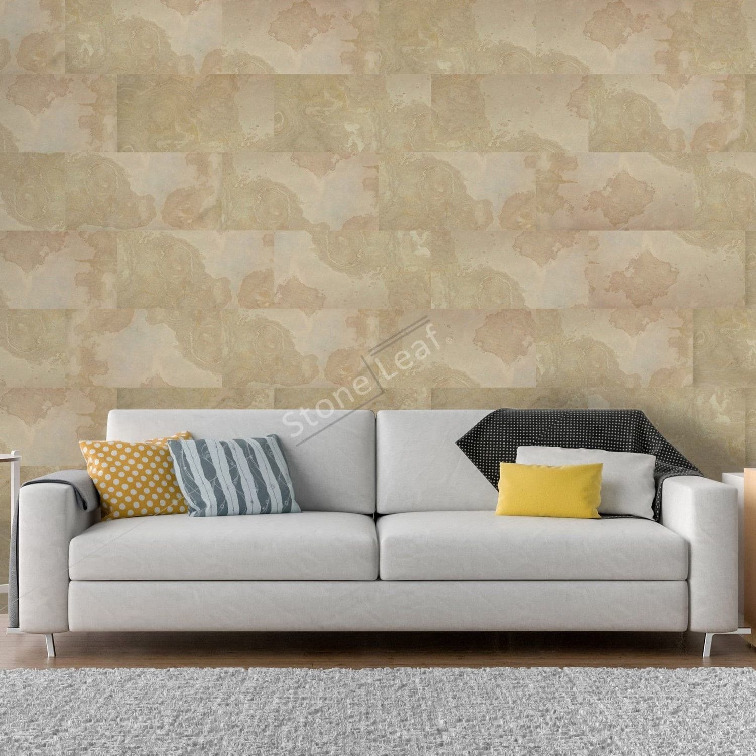 Fiberglass decorative panel - ANKARA - StoneLeaf - natural stone / resin / for interior