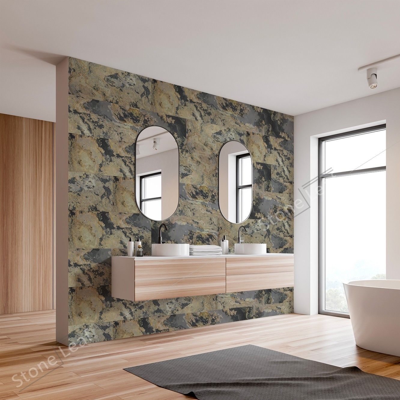 Natural stone decorative panel - MOSCOU - StoneLeaf - for interior ...