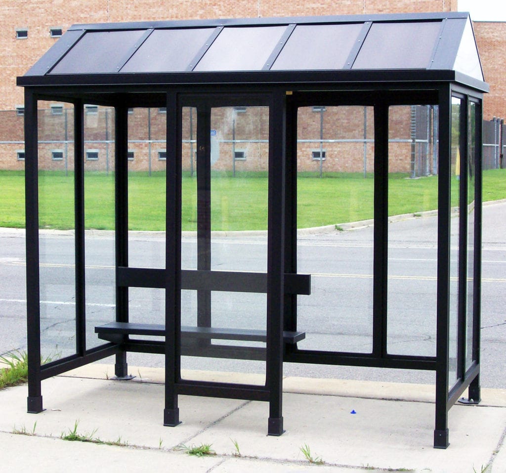 Glass bus shelter - SLIMLINE GABLE - Brasco International Inc ...