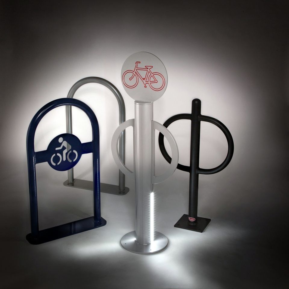 Floor-mounted bike rack - BR-P - Brasco International Inc. - double ...