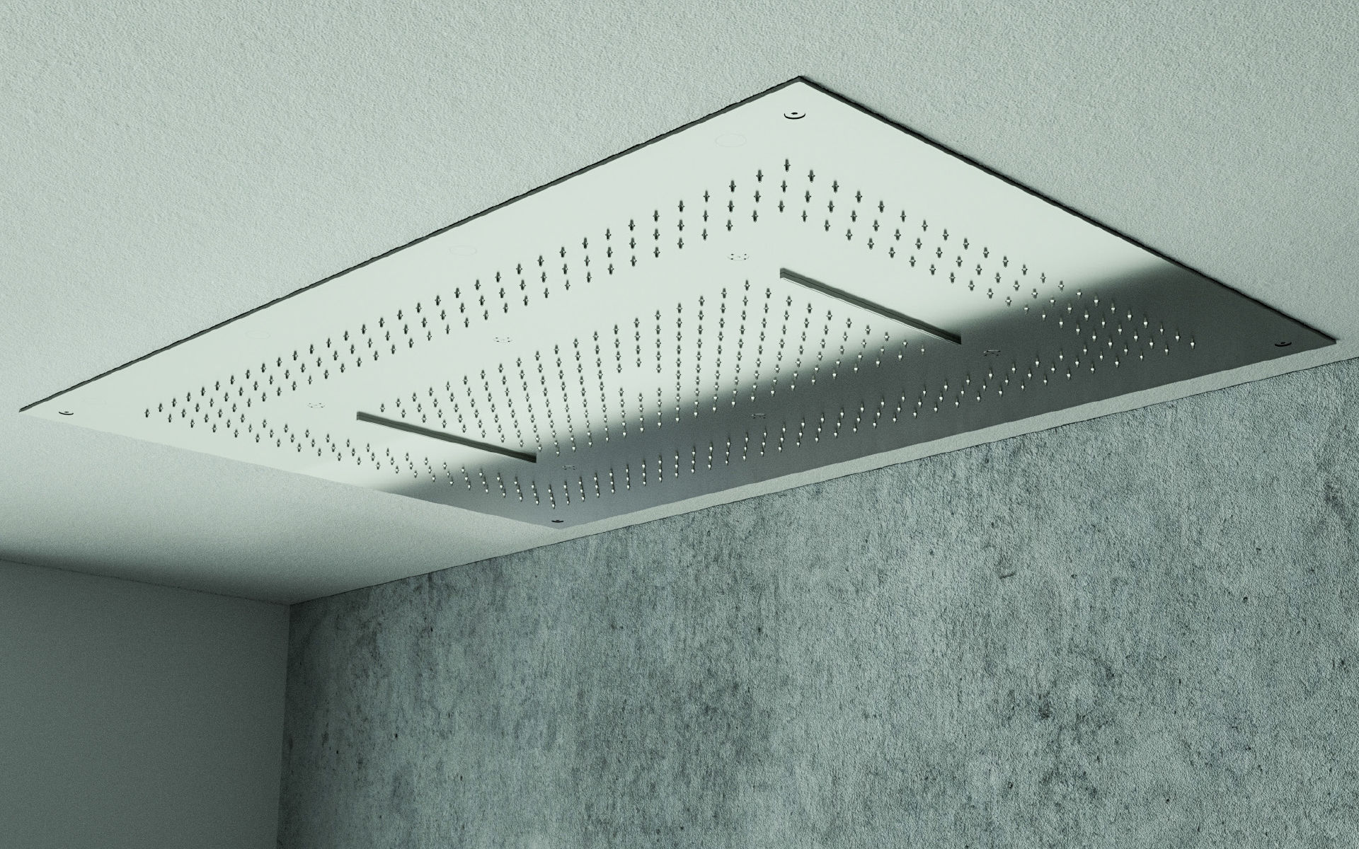 Recessed ceiling shower head - ONE TOP - Aquademy - rectangular / rain ...