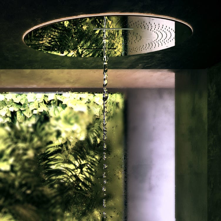Recessed ceiling shower head - ONE TOP - Aquademy - round / rain ...