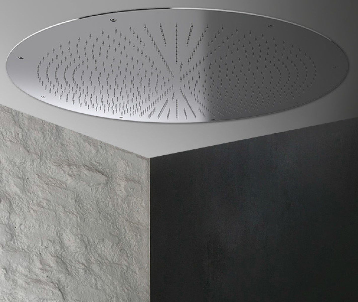 Recessed ceiling shower head - ONE - Aquademy - round / rain