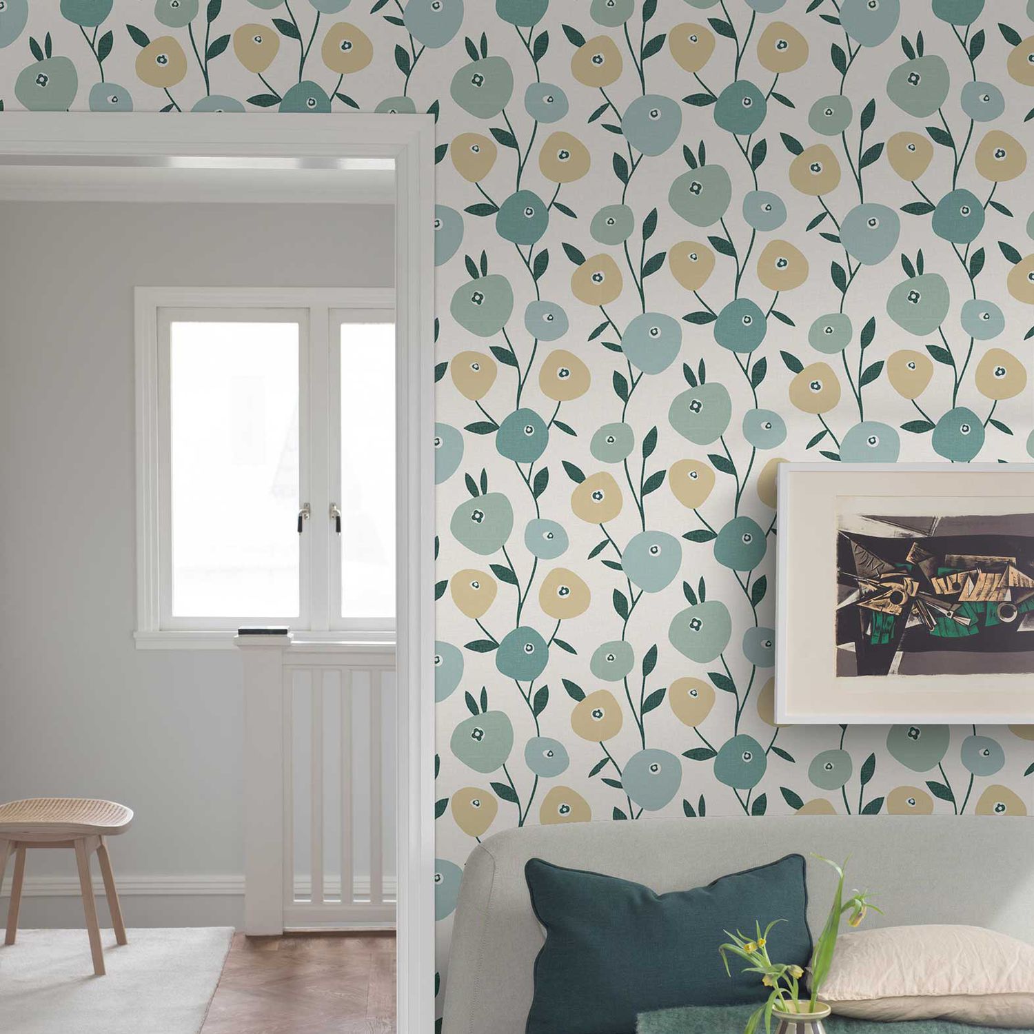Contemporary wallpaper - LUCY - Eco - nature pattern / fabric look ...