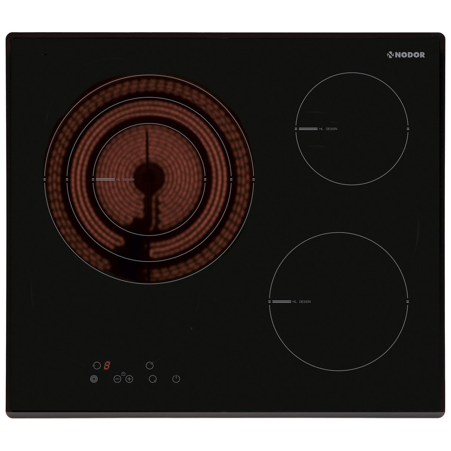 Vitroceramic cooktop - V 2160 BK - Nodor - electric / 3 burner / built-in