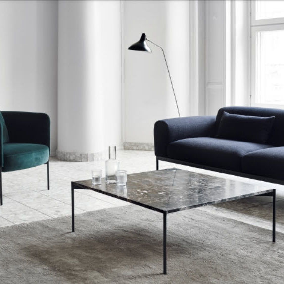 Contemporary coffee table - PLATEAU - Adea - stone / wooden base ...