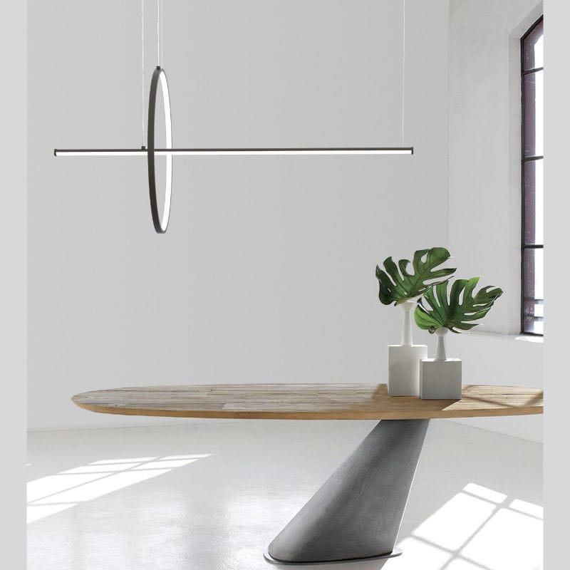 Hanging light fixture - RING - SIKREA - LED / linear / ring-shaped