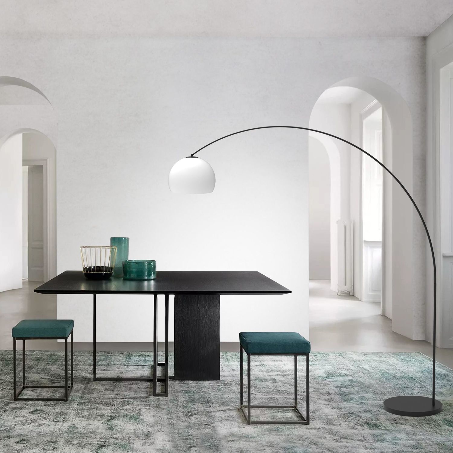 Floor-standing lamp - ARCO - SIKREA - painted metal / methacrylate ...