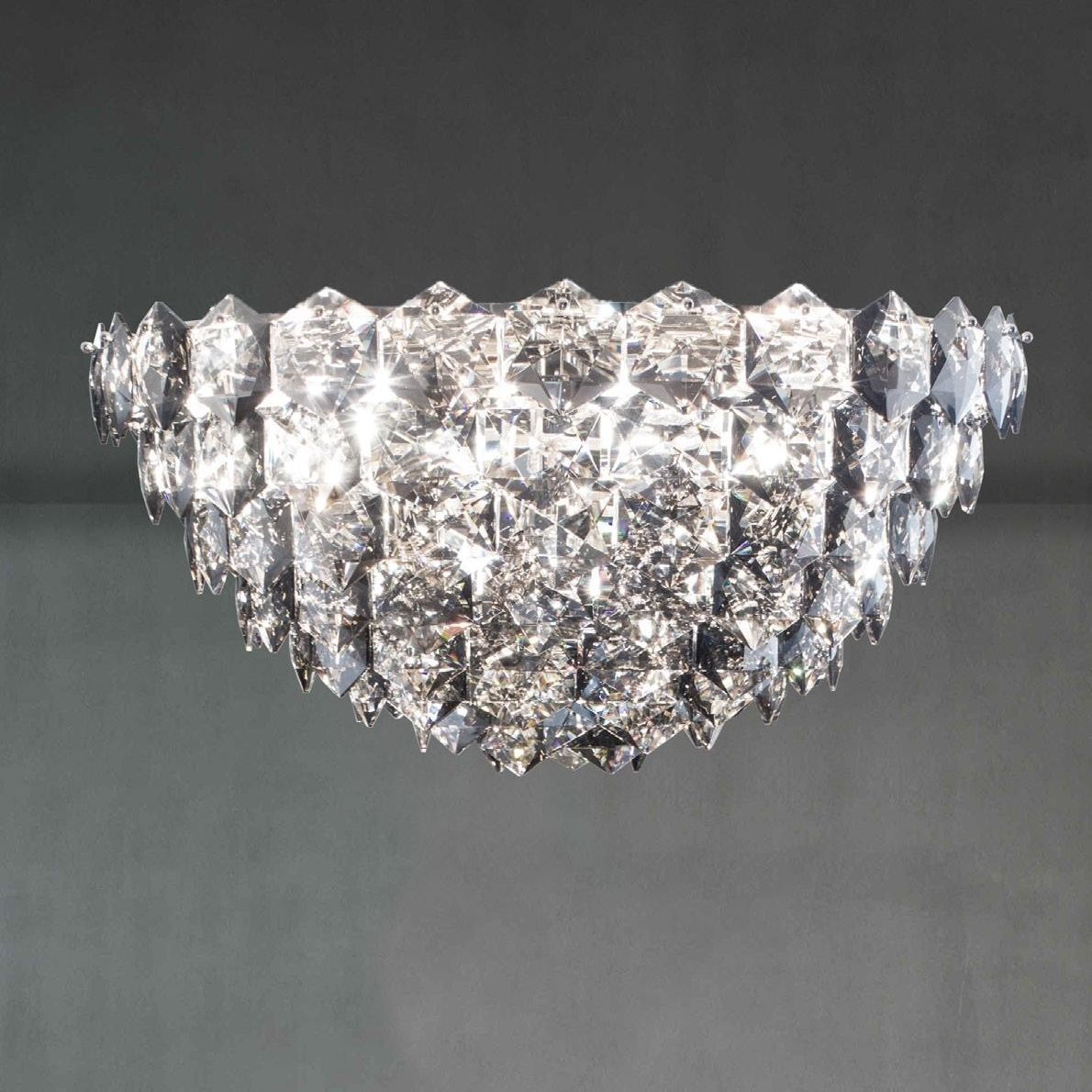 Contemporary ceiling light - VICTORIA - SIKREA - round / crystal / metal