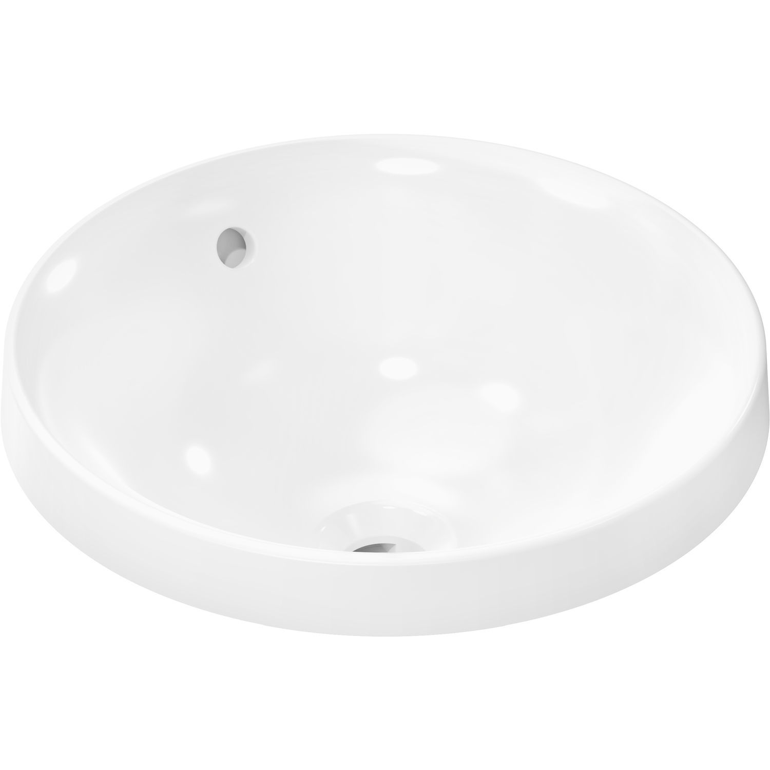 Built-in washbasin - 61054450 - hansgrohe - ceramic / high-gloss / round