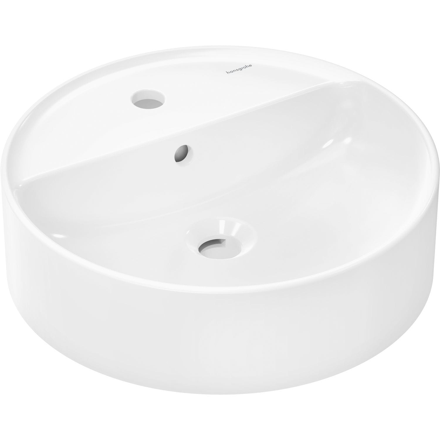 Built-in washbasin - 61076450 - hansgrohe - ceramic / high-gloss / round