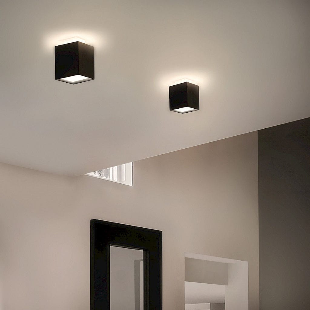 Contemporary ceiling light - OKI - TEAM ITALIA - cube-shaped / aluminum ...