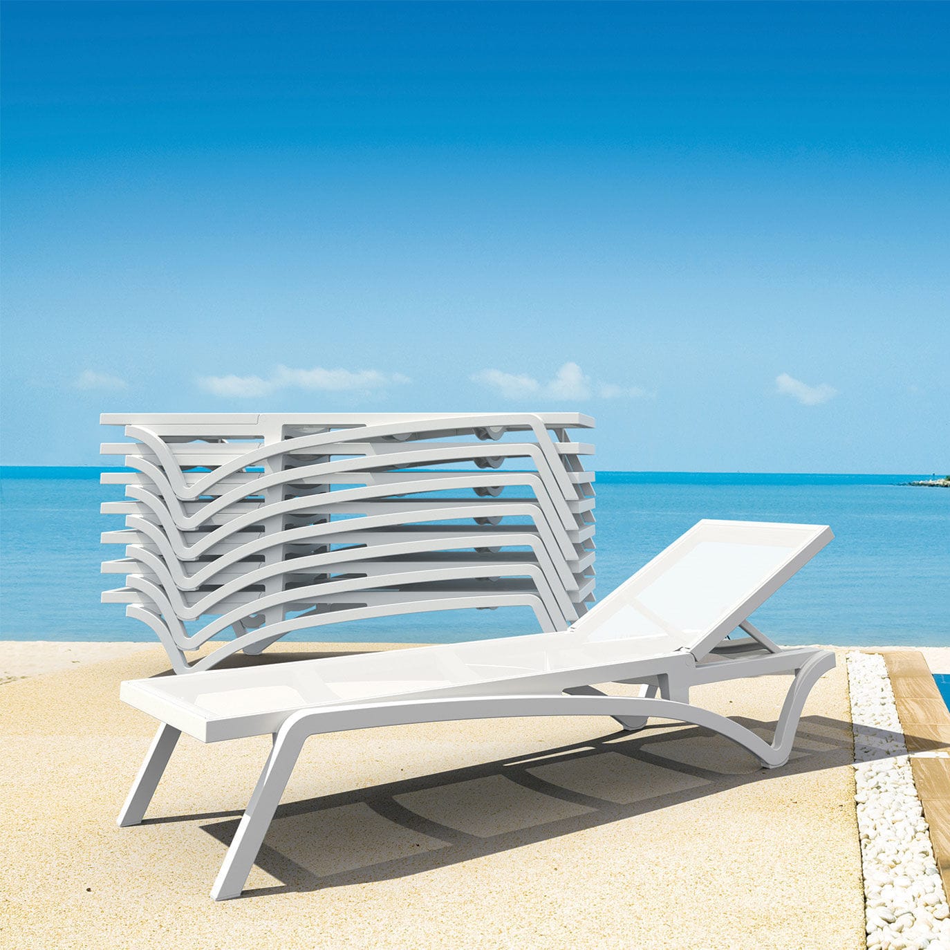 Contemporary sun lounger - PACIFIC - Siesta - in synthetic fabric ...