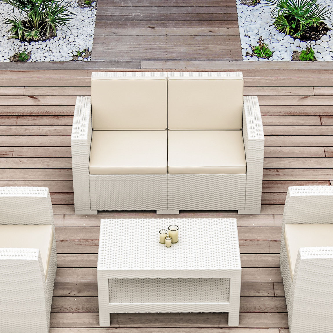 Contemporary sofa - MONACO LOUNGE - Siesta - outdoor / resin wicker ...