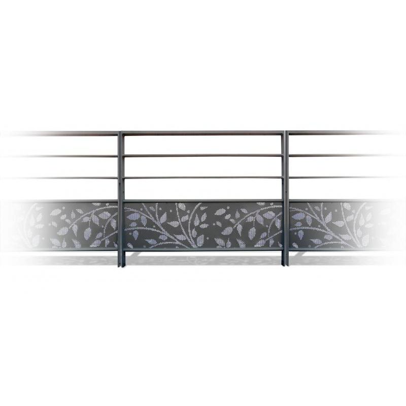 Metal railing - NÎMES - URBAN-NT - steel / with bars / perforated sheet ...