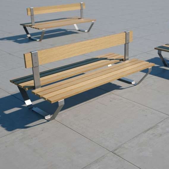 Contemporary public bench - LIDIA - URBAN-NT - exotic wood / stainless ...
