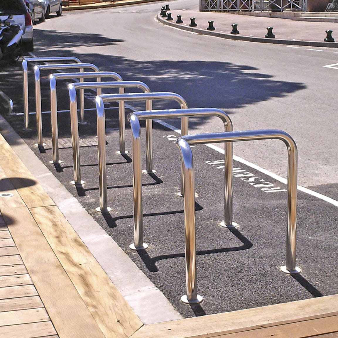 Floor-mounted bike rack - TRAM - URBAN-NT - stainless steel ...