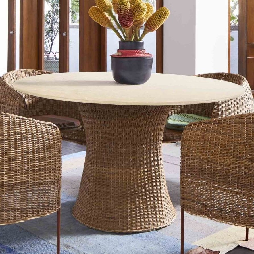 Contemporary dining table - CARIBE NATURAL - Ames design - wicker ...