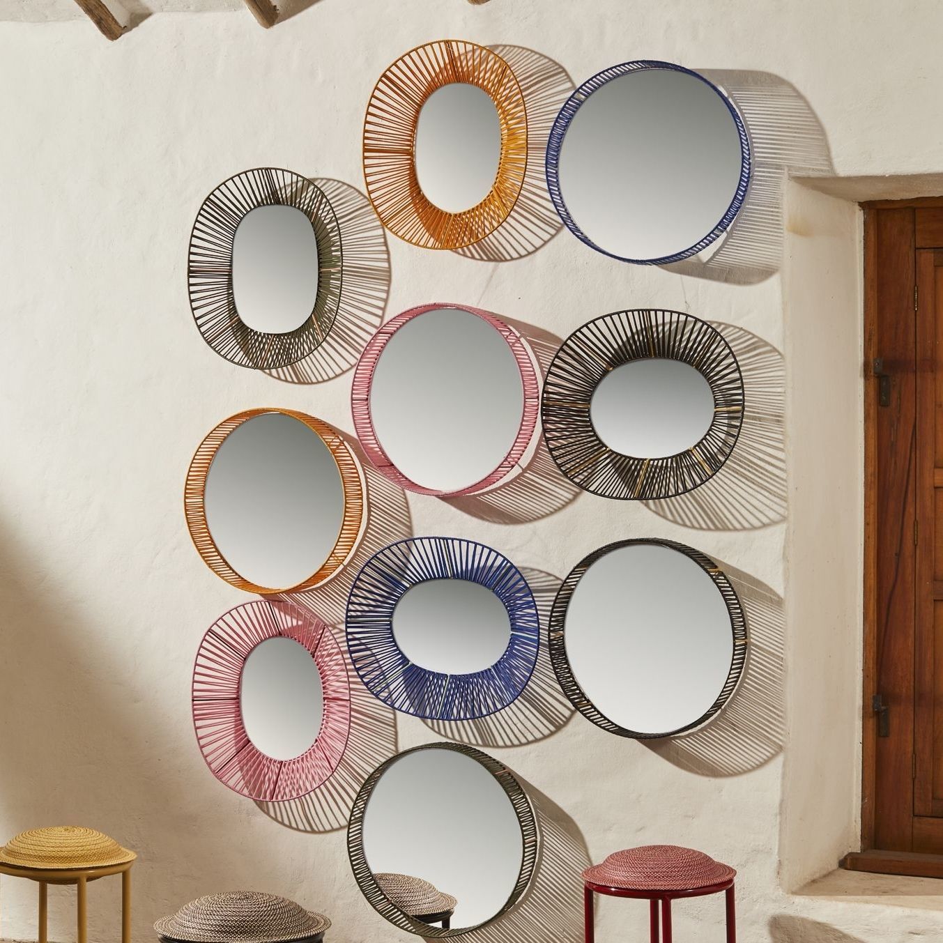 Wall-mounted mirror - CESTA - Ames design - contemporary / round / oval