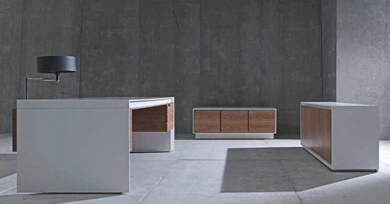 Executive desk - MASSIVE - Ersa - contemporary / wooden / with storage ...