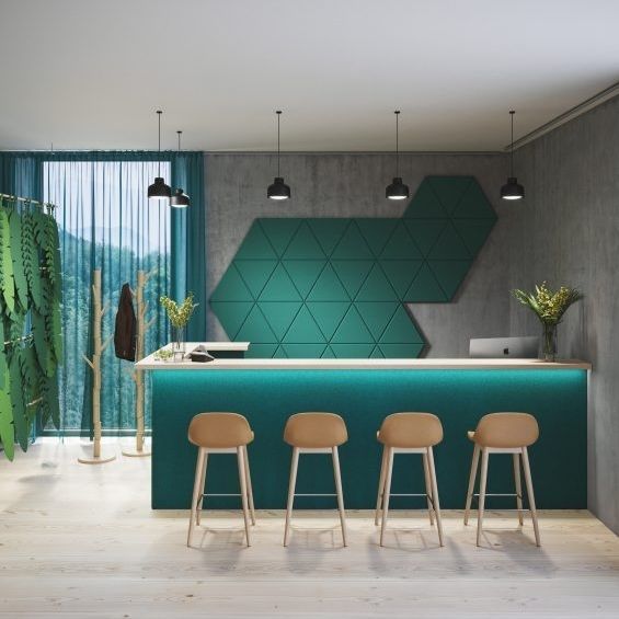 MDF reception desk - LIMBUS - GLIMAKRA - fabric / illuminated