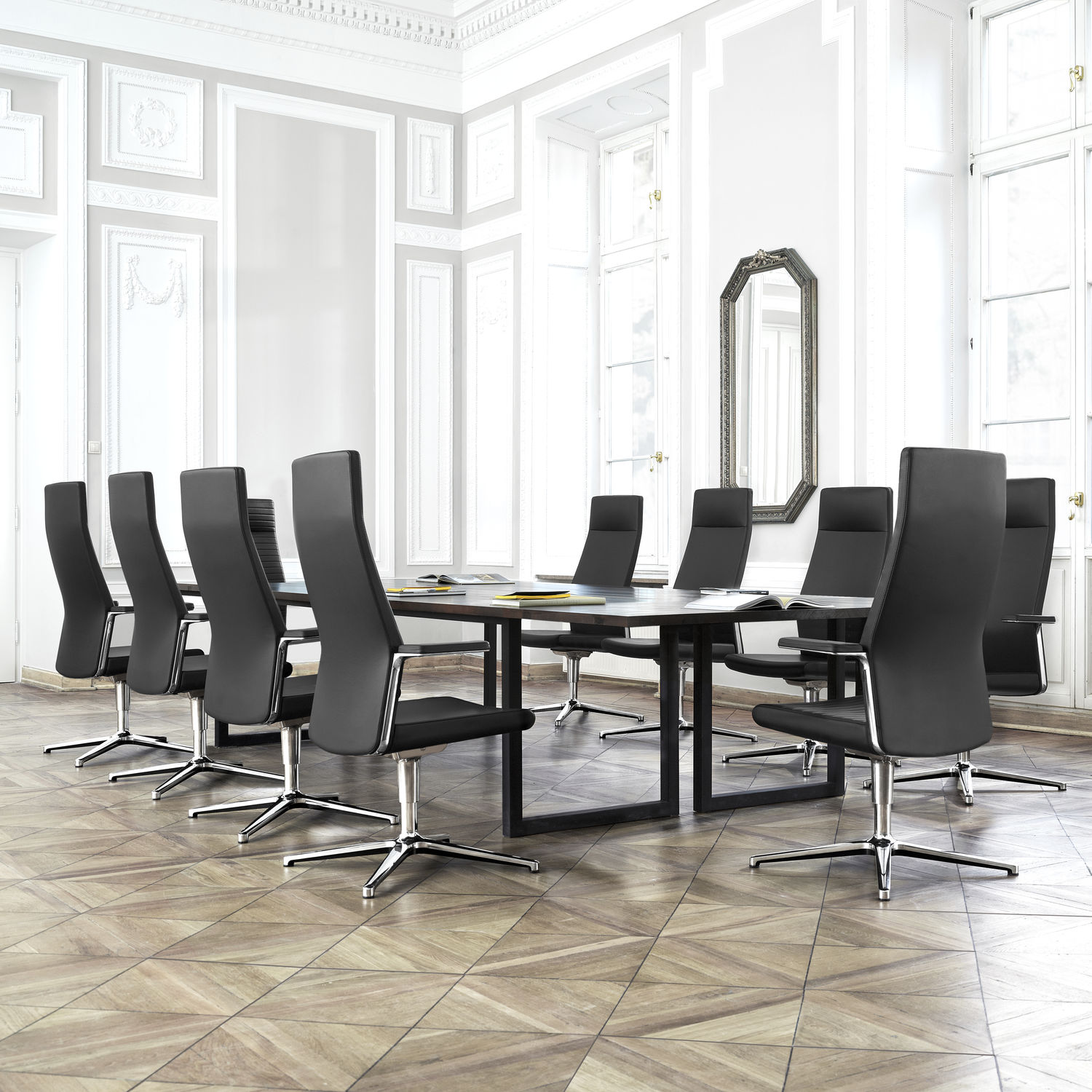 Contemporary visitor chair - MYTURN - Profim - indoor / metal / fabric