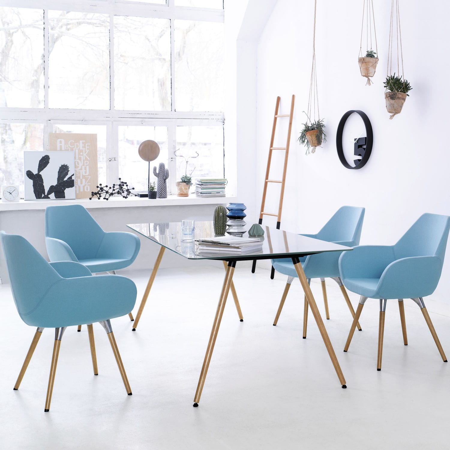 Contemporary office armchair - FAN - Profim - fabric / aluminum ...