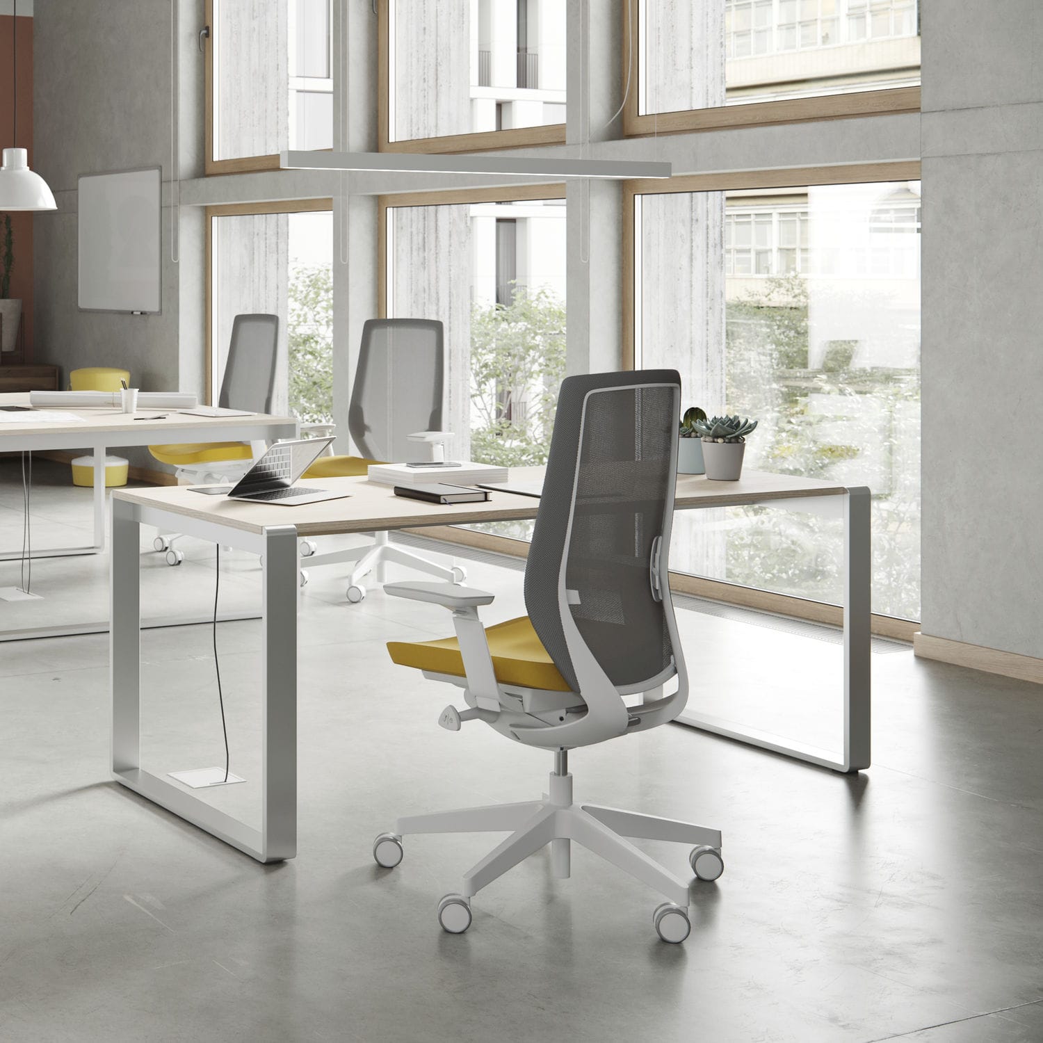 Contemporary office chair - ACCISPRO - Profim - indoor / mesh / leather