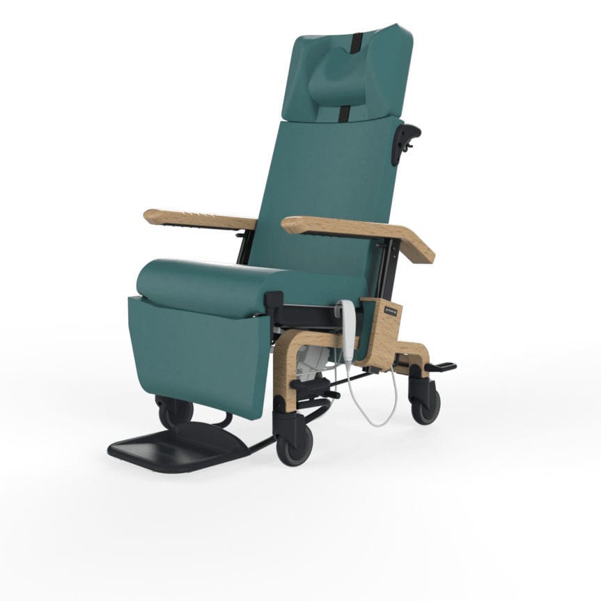 Wooden medical chair - GAIA WOOD ELECTRIC CASTORS - Navailles - leather ...