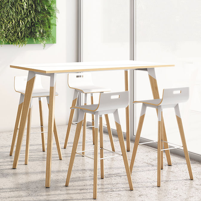 Contemporary high bar table - EVASION - Eol - beech / beech base ...