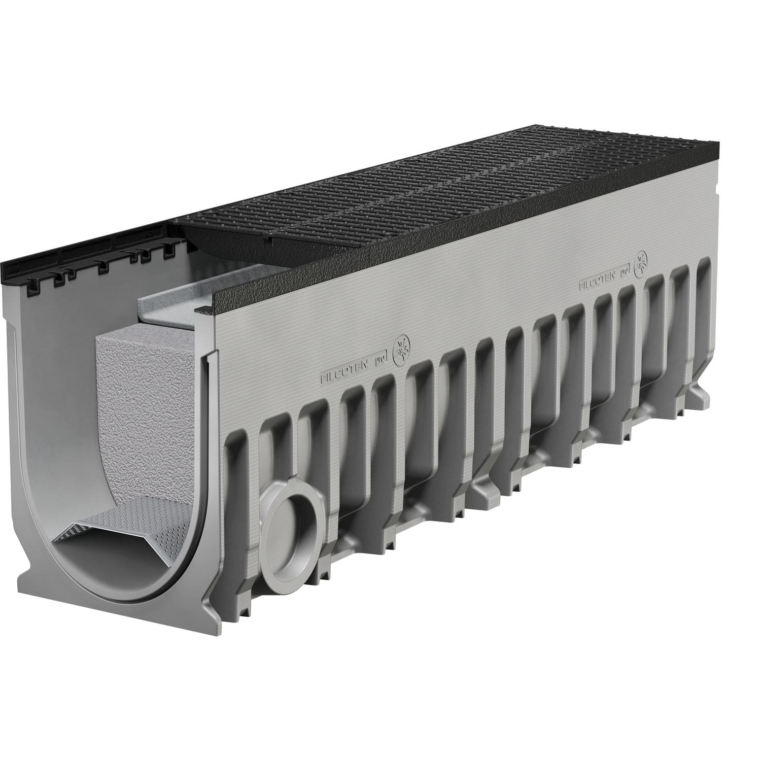 Drainage channel with grating - FILCOTEN GREEN 400 - BG Graspointner ...