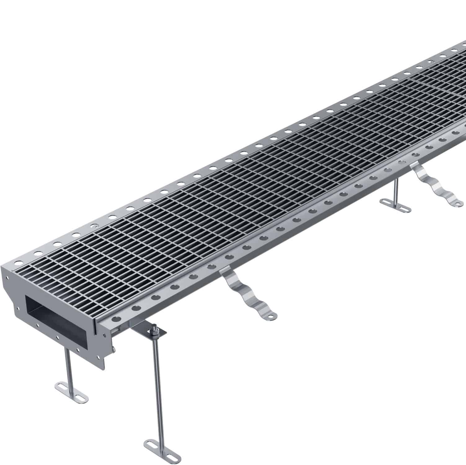 Drainage channel with grating - BG SIGMA - BG Graspointner - stainless ...