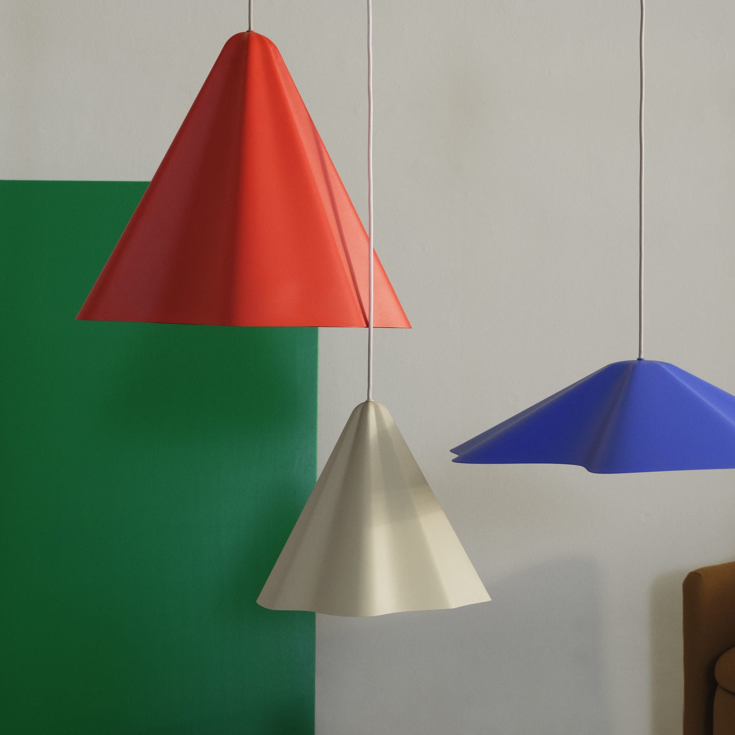 Pendant lamp - SKIRT - broste - powder-coated steel / contemporary / corded