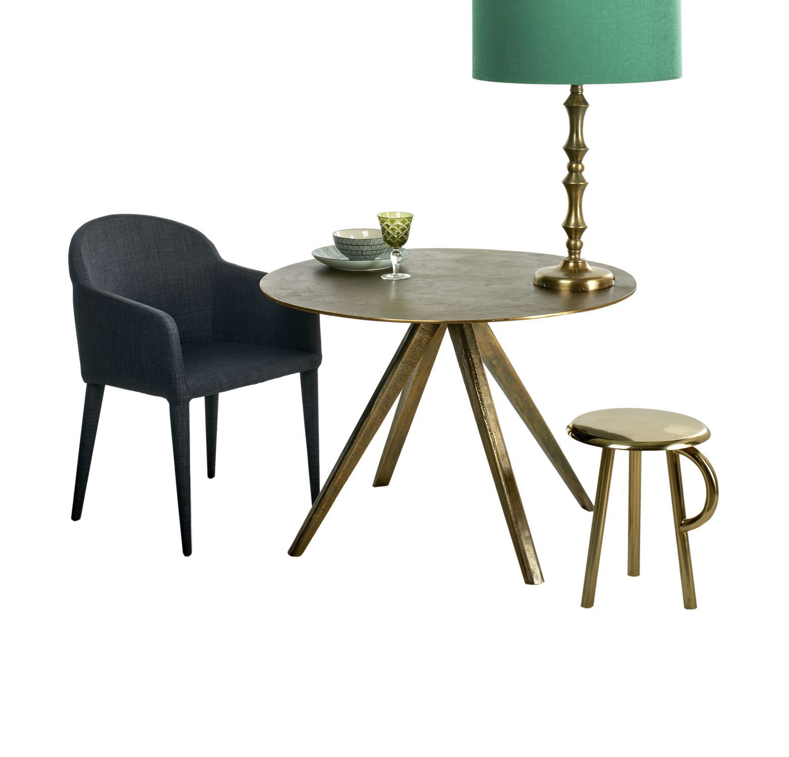 Contemporary dining table - CIRCLE - Pols Potten - metal / round / home