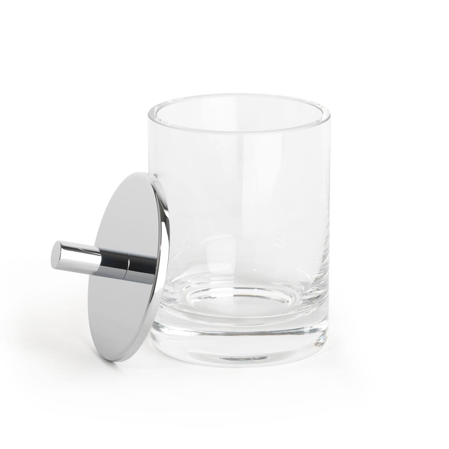Crystal storage box - ROUND UP CLEAR GLASS / CHROME - Klomfar GmbH ...