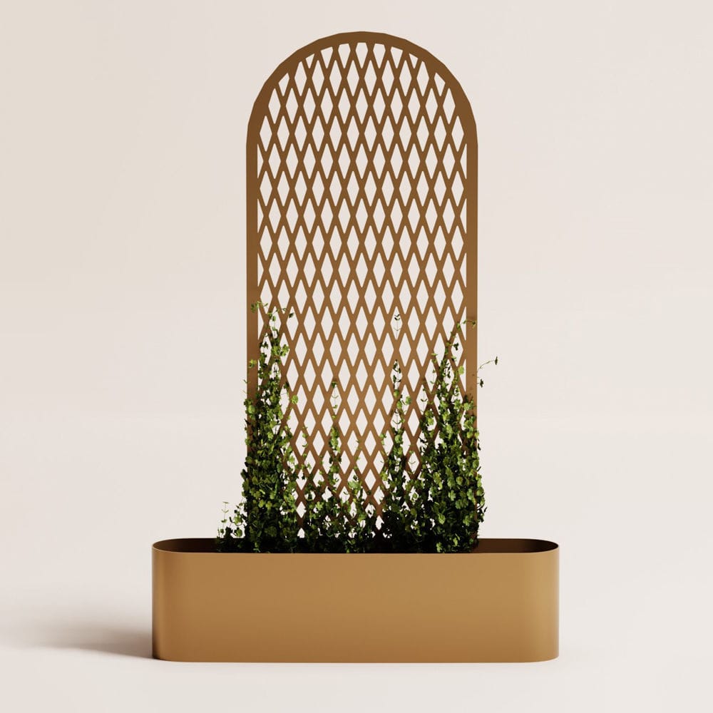 Thermo-lacquered steel planter - Croisements - Objets Publics - oval ...