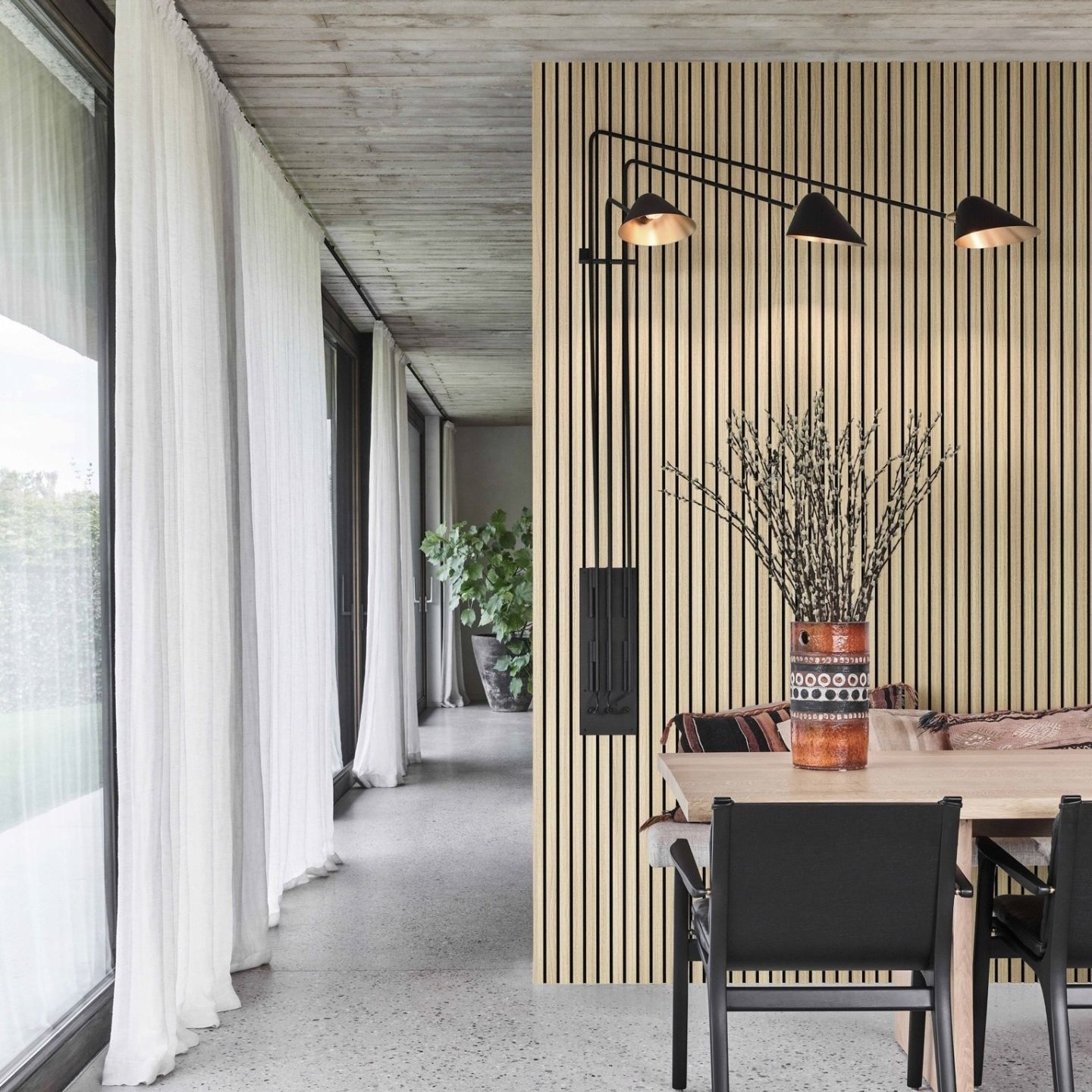 Acoustic wall panel - INVISIBLE - lalegno - oak / rectangular / slatted