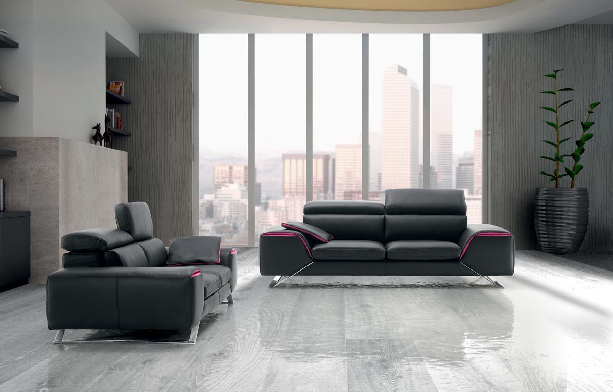 Modular sofa - UPPER - Very Sofa - contemporary / leather / black