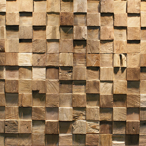 Teak wall-covering - SQUARE - Wall design Factory - 3D / sandblasted ...